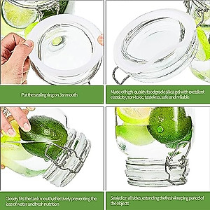 Litorange 20 PCS Reusable Food Grade Silicone Seals for Leak Proof Mason Jar Lids (Wide Mouth),Plastic Storage Lids Gaskets fit Ball, Kerr - Pack of 20