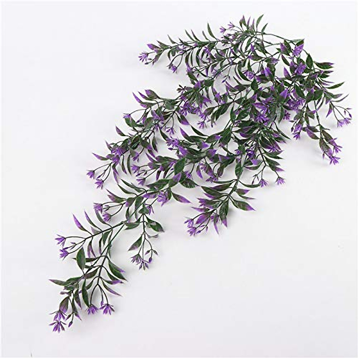 N++A 30.7in 2pcs Artificial Vines for Outdoors uv Resistant Fake Vine Willow Rattan Flowers Artificial Hanging Plant for Home Garden Wall Decoration(Purple)