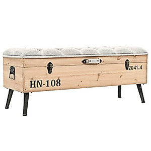 vidaXL Solid Wood Fir Storage Bench Home Indoor Living Room Office Entryway Hallway Bedroom Seating Hall Bench Toy Box Pouff Furniture
