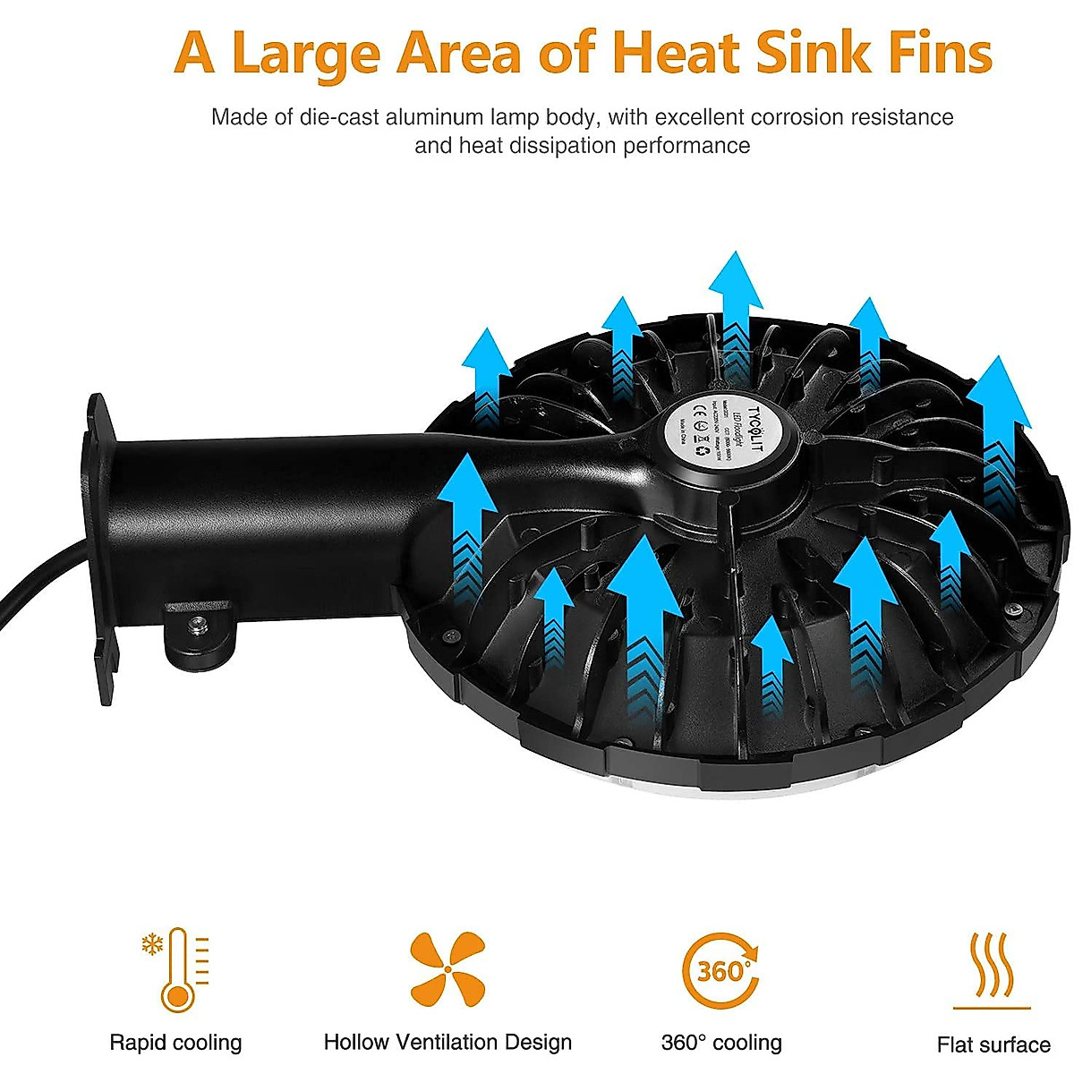 Bellanny 100W LED Barn Light, 10000LM 5000K Daylight White Commercial Street Light, Dusk to Dawn IP65 Waterproof Outdoor Security Area Light for Yard, Garage, Patio