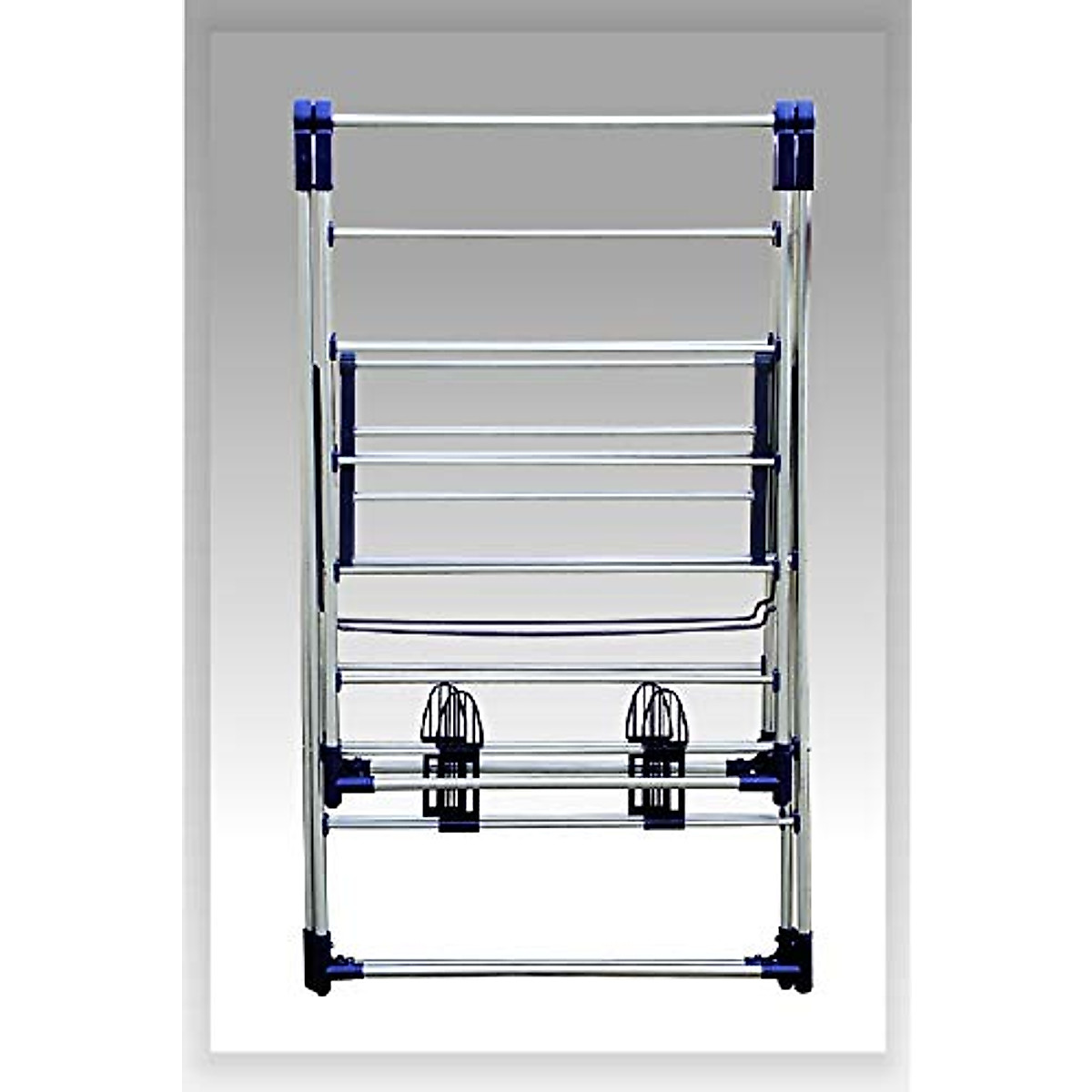 CUISINE TALENT EZHOME Large Foldaway Laundry Rack, Heavy Duty, Collapsible, Space-Saving Storage, Stainless Steel, Indoor/Outdoor