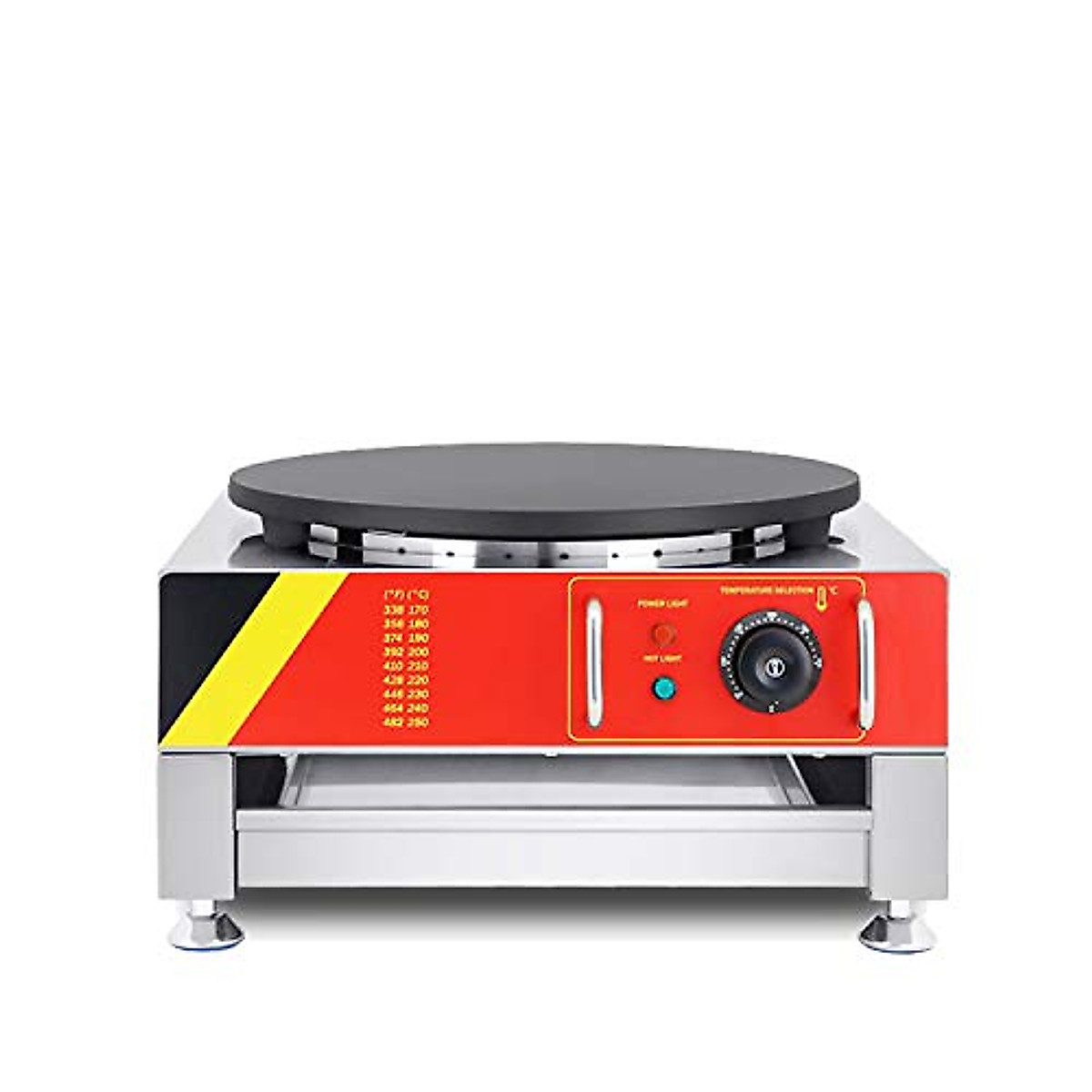 16" Electric Crepe Maker Pancake Making Machine Round Crepe Griddle With heating Plate Commerical (Silver(110V))