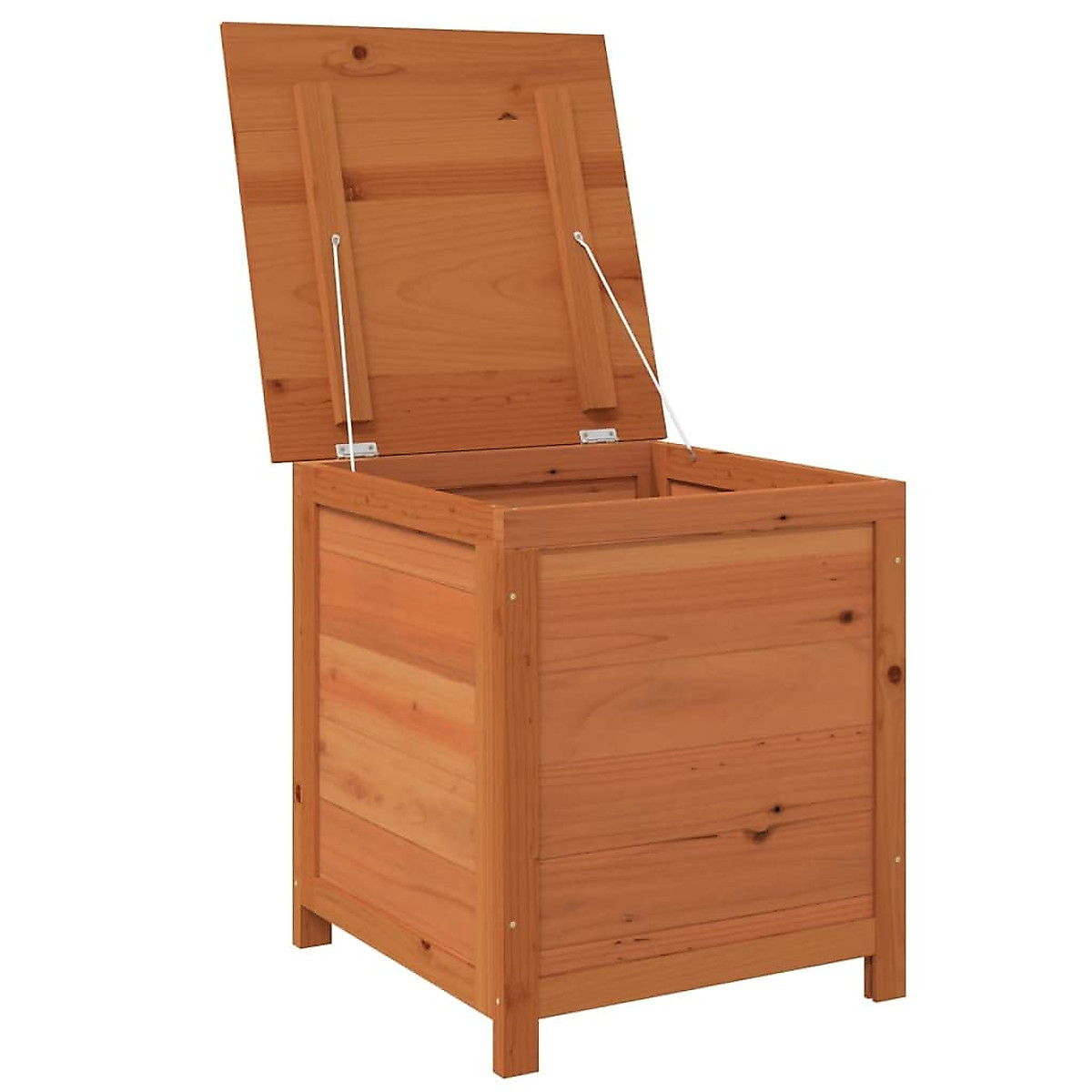 vidaXL Patio Cushion Storage Box - Solid Fir Wood Storage Container - Moisture-Resistant Outdoor Garden Furniture - Size 19.7"x19.7"x22" - Brown Finish