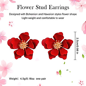 7 Pairs Boho Flower Stud Earrings for Women, Flower Shaped Daisy Earrings with Gold Bud (Cute Style)