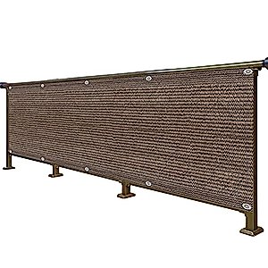 ALBN Balcony Privacy Screen Height 110cm/120cm Fence Windscreen HDPE Weather-Resistant for Outdoor, Backyard, Patio, Balcony Covering, with Eyelet (Color : Brown, Size : 120x450cm)