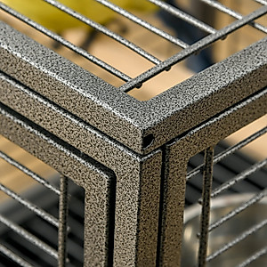 PawHut 18" Heavy Duty Wrought Iron Travel Bird Cage Carrier with Handle Perch and Accessories - Black