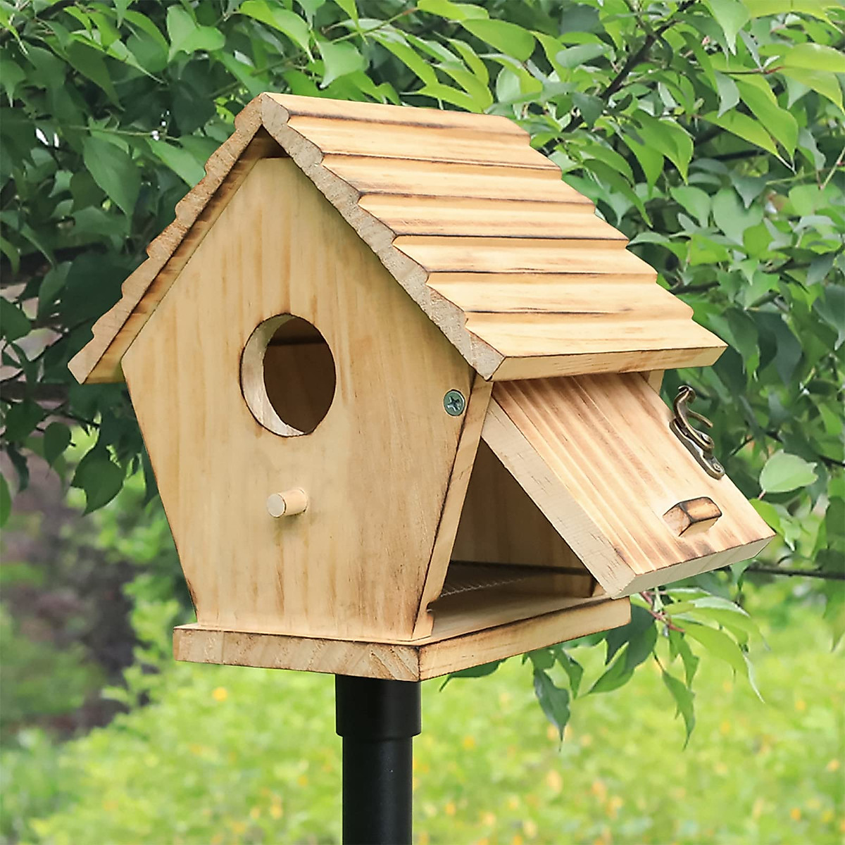 STARSWR Bird House,Outdoor Bluebird House for Outside Clearance,Wooden Birdhouse Finch Cardinals Hanging Birdhouse Nesting Box for Wild Bird Viewing