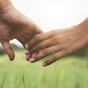 FindChic Sterling Silver Wedding Band Rings for Women, Thin CZ Stackable Eternity Ring, Fake Diamond Ring Size 7 Bling Jewelry