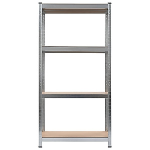 ZQQLVOO Garage Storage Shelving,Shelves for Storage Shelving,Garage Shelves, Basement Shelving Utility Shelf Rack,Multipurpose Shelf Display Rack,Storage Shelf Silver 31.5"x15.7"x63" Steel and MDF