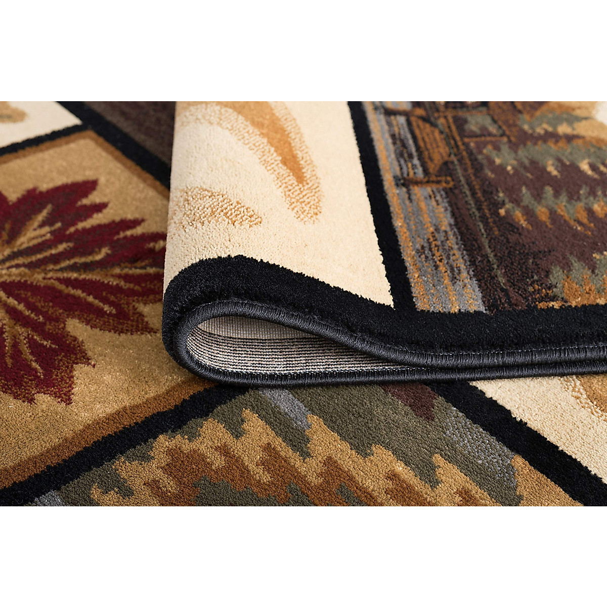 Tayse Northern Wildlife Multi-Large Color Area Rug for Living Room & Bedroom & DiningRoom - Cabin, Lodge and Farmhouse Style Rustic Indoor Carpet, 8'9'' x 12'3'', NTR6660 9x12