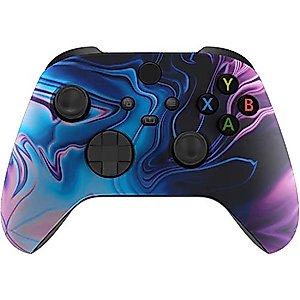 Custom Controllerzz Wireless Controller for Microsoft Xbox Series X/S & Xbox One - Custom Soft Touch Feel - Custom Xbox Series X/S Controller (X/S Blue & Purple Swirl)
