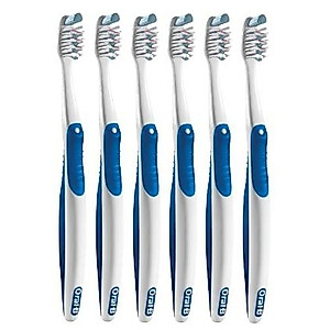 Oral-B Cross Action Gentle Clean Manual Toothbrush 35 Extra Soft (Colors Vary) - Pack of 6