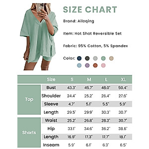 Ailoqing 2 Piece Outfits for Women Summer Oversized V Neck T Shirt Biker Short Sets Hot Shot Reversible Set(LightTeal-L)