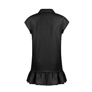 Padaleks Womens Summer Casual Button Down Denim Shirt Dresses Sleeveless Loose Swing Mini Tunic Ruffle Dress Top