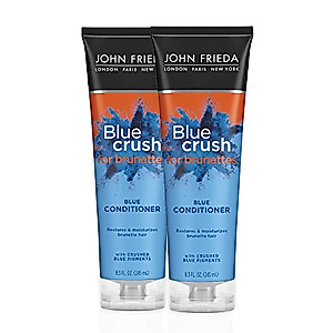 John Frieda Blue Crush Conditioner for Brunettes, Moisturization for Color Treated and Natural Brunette Hair, 8.3 oz (Pack of 2)