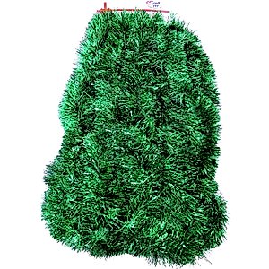 Tinsel Garland 25 ft, Perfect for Memorial Day, 4th of July, Christmas, New Year's Eve Celebration, Wedding, Birthdays, Festivities, Special Events, Decorative Accents-1 Green, 25ft Long