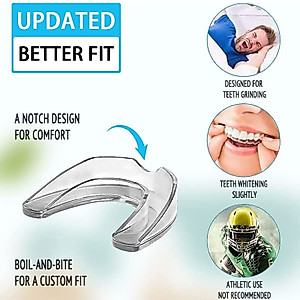 Reazeal Mouth Guard for Clenching Teeth at Night, Sport Athletic, Whitening Tray, 2 Sizes, Pack of 8 with Travel Case