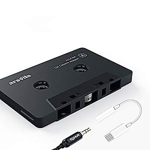 Car Audio aux Cassette Adapter and a Type C to 3.5mm Audio Aux Jack Adapter,Compatible for Google , Samsung , Xiaomi , Huawei All Type C Port Devices.