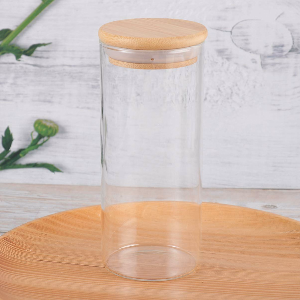 Amosfun 380ml Glass Jar Sealed Food Storage Container with Lids for Kitchen Spice Coffee Loose Bean Sugar Salt