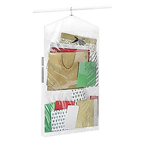 Whitmor 2-Sided Hanging Gift Wrap Organizer, Clear