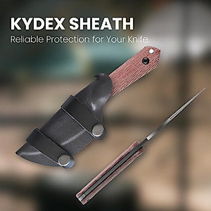 Kizer/Maverick Customs Harpoon Fixed-blade Knife D2 Blade with Red Micarta Handle - 1040E1