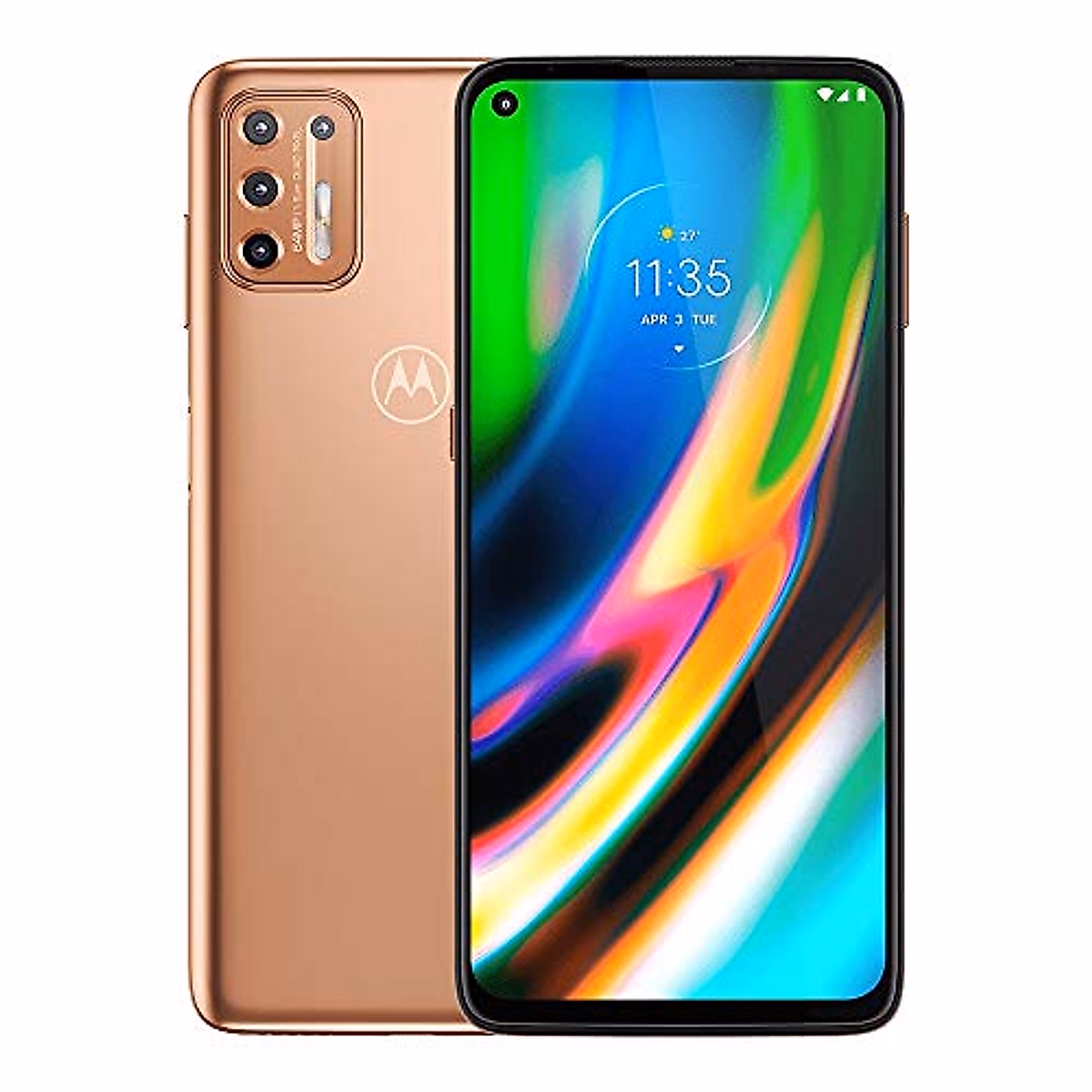 Motorola Moto G9 Plus 128GB, 4GB RAM, XT2087-1, 64MP Camera System, 6.81 inches, LTE Factory Unlocked Smartphone - International Version (Rose Gold)