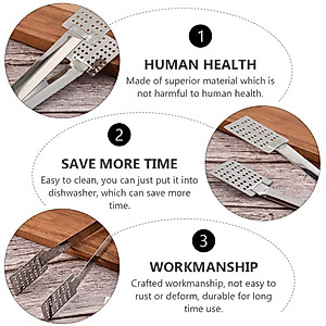 DOITOOL 2pcs Stainless Steel Tea Bag Squeezer Herbal Tea Infuser Useful Kitchen Steeper Tongs Strainer Holder Grip Metal Kitchen Bar Tools