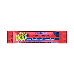 Sqwincher Zero Qwik Stik Sugar Free, Fruit Punch, .11 0z (Pack of 50)