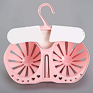 Clothes Hanger, 2Pcs Household Anti-Deformation Bra Drying Rack Seamless Non-Slip Vest Hanger - Blue