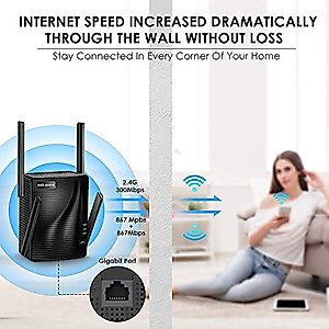 WiFi Extender - WiFi Booster,2100 Mbps,WiFi Range Extender,WiFi Repeater,Wireless Extender for Home,Gigabit Port,5G&2.4G Dual Band,Coverage up to 1292sq.ft,Support Multiple Devices,Extends WiFi Range