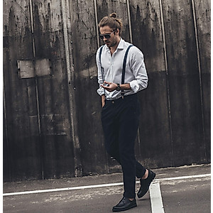 Consumable Depot Solid Color Suspenders Y-Back | Adjustable and Elastic | (Lighit Grey)