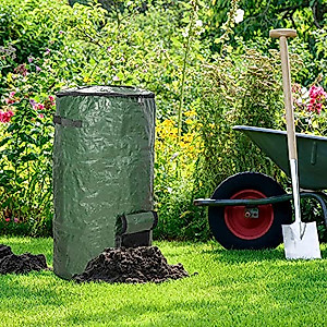 Compost Bin Reusable Yard Waste Bags Outdoor Compost Bin Bags for Garden Yard 34 Gallon
