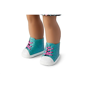 American Girl Truly Me 18-inch Doll #122 with Brown Eyes, Dark-Brown Hair w/Highlights, Tan Skin, T-shirt Dress, For Ages 6+