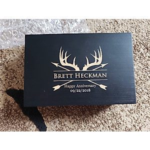 Krezy Case Deer Antlers Design Engraved Pocket Knife, 4.5" Folding Pocket Knife For Men with wooden black box, Laser Engraved Pocket Knife For Men, Hunting Knife