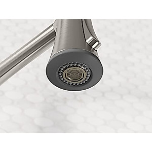 KOHLER R27459-SD-VS Lilyfield Commercial Style Pre-Rinse Single-Handle Semi-Professional Kitchen Sink Faucet, Vibrant Stainless