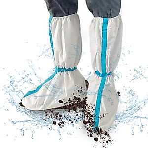 zfyoung 5 Pairs Disposable Boot and Shoe Covers,non-slip waterproof，Suitable for indoor and outdoor, catering, sanitation, disinfection protection, community protection