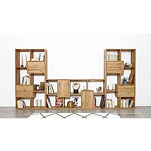 Mobili Fiver, Iacopo, TV wall unit, Concrete Effect, Grey with doors, Tv Stand for 65 inch Tv, Modern Entertainment Center, Italian Furniture
