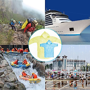 INNOCHEER Rain Ponchos Family Pack of 12, Disposable Emergency Raincoat for Kids and Adults Camping Hiking Outdoors (Multicolour 12PCS)