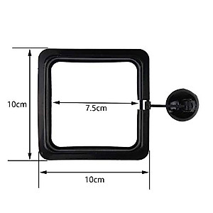 Zelerdo 5 Pack Aquarium Fish Feeding Ring Floating Food Feeder, Square Shape with Suction Cup, Black