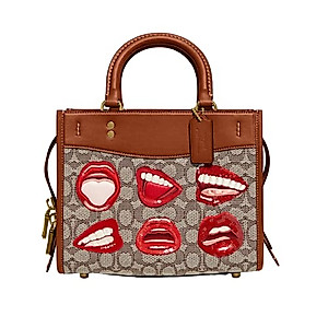 COACH Rogue 25 B4 Multi Lips Signature Jacquard (Brass/Cocoa Burnished Amb)