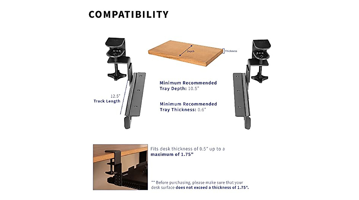 VIVO Adjustable Clamp & Rail Set for Custom Keyboards