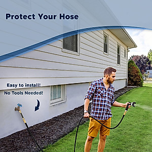 Morvat Brass Coiled Garden Hose Kink & Strain Protector, Hose Extension Connector for Outdoor Water Valve & Faucet, Adapter & Attachment with ¾” Standard Threading, Includes 8 Washers & Tape, 4 Pack