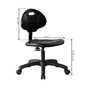 Chair Master Table Height Chair/Stool-Easy to Clean! Deluxe Ergonomic Polyurethane Chair. 5" of Height Adjustment (15.5"-20.5" Seat Ht). 450 lb Capacity. for Automotive, Lab, Garage, Home, Office