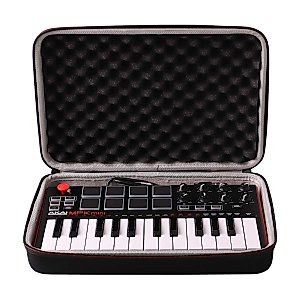 LTGEM Travel Hard Carrying Case for Akai Professional MPK Mini MK3 / MPK Mini Play MK3 / MPK Mini MKII/MPK Mini Play - 25 Key USB MIDI Keyboard Controller, Black+Grey(Case Only)