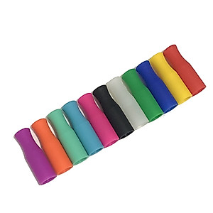 Super Big Large Straws Silicone Tips 11pcs Food Grade Reusable Straw Tips Only Fit for 1/2 Inch Wide (12mm Diameter) Stainless Steel Straws and Smoothie Glass straws