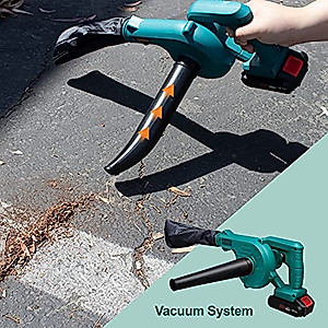 Kinswood 20V 2.0A Batteries Cordless Lithium-ion 12-in-1 Blower Vacuum for Blowing Leaves, Vacuuming Dusts
