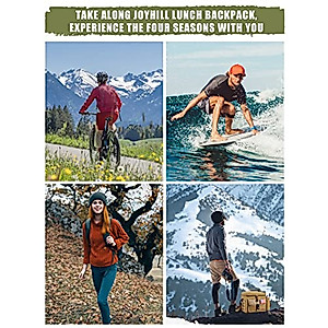 JOYHILL Tactical Lunch Box for Men, Insulated Lunch Bag with Detachable Bottle Pouch Holder, Large Durable Thermal Cooler Bag, Modern Leakproof Bag for Adult Work, Camping, Land CAMO,13L