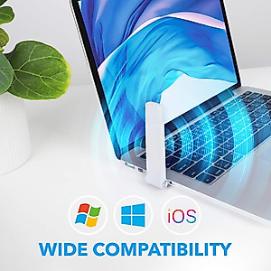 RANGEXTD USB WiFi Extender Antenna - USB WiFi Adapter for Desktop PC and Laptop | 300 Mbps USB WiFi Range Extender | 2.4GHz Dual-Antenna WiFi USB Stick | USB WiFi Antenna Extends WiFi to 1000 Sq. Ft