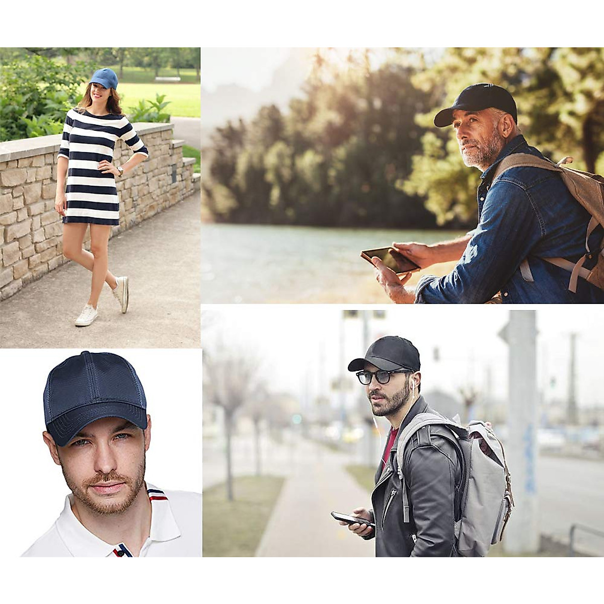 Zylioo Men's Full Mesh Baseball Cap Hat,Quick Dry Outdoor Summer Cap, Adjustable Buckle Cooler Dad Hats Grey