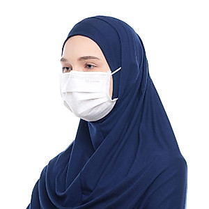 RikaJasmine Slip In Ear Instant Hijab Khimar I Ready To Wear Hijab For Daily -Wear Workout Sport Muslim Accessories For Women (navy)